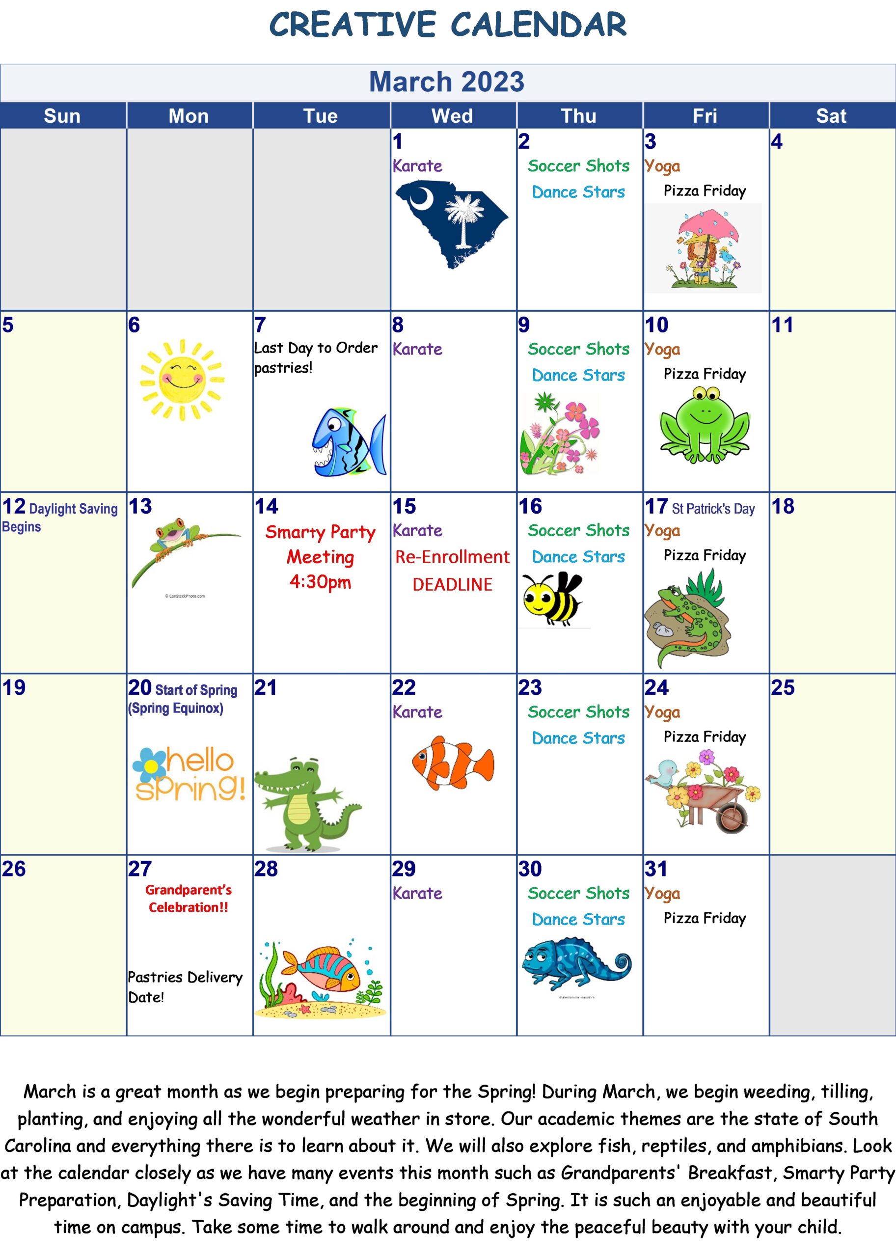 School Calendar – Montessori School of Johns Island